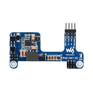 PoE HAT for Raspberry Pi 4B/Raspberry Pi 3B+, Power Over Ethernet (PoE) Support 802.3af PoE Network Standard, Compatible with Raspberry Pi Official Case, Support Connecting Cooling Fan
