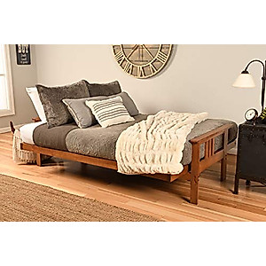 Kodiak Furniture Monterey Futon Set with Barbados Finish, Full, Linen Charcoal