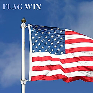 FLAG WIN Aluminum Alloy Flagpole Ring Set with Bearings 2 Pack, Anti Wrap 360°Rotating Flag Mounting Ring Spinning Flag Pole Kit with Carabiner for 0.71-1.00 Inch Diameter Flagpole(Silver)