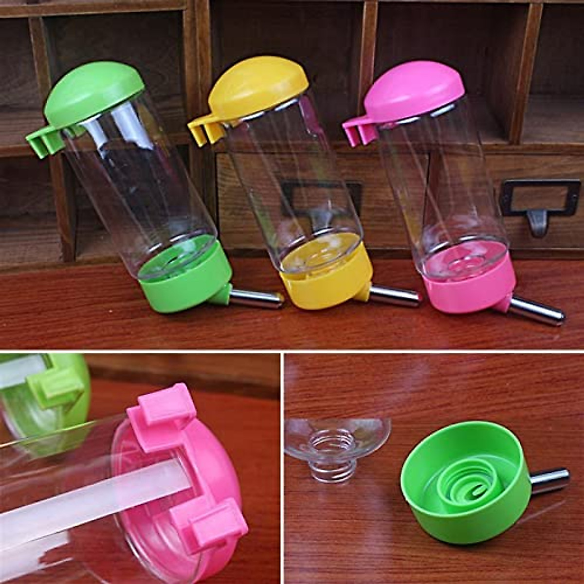 TECHPO Pet Water Bottle 1pcs 500ml Automatic Pet Drinking Water Supply Water Feeder Bottle for Small Cat Dog Hamster Gerbil Random Color Bottle Product Details (Color : Blue)