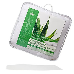 Canadian Down & Feather Co. - Down Perfect Feather Bed Queen Size - 255 TC Shell 100% Cotton Mattress Topper - Oeko TEX Certified