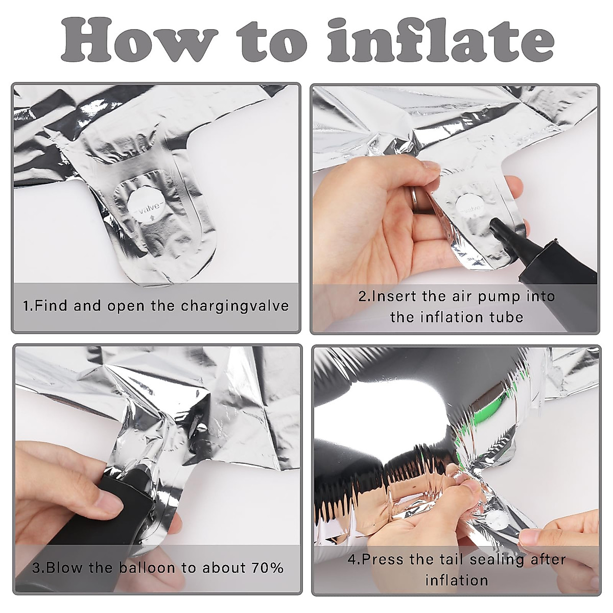 Number 2 Balloons 40 Inch Large Helium Foil Mylar Balloons For Birthdays Party Decorations/Wedding/Anniversary/Graduations/Baby Shower (Silver)