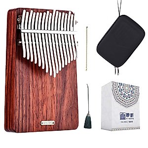 LingTing Kalimba 17 keys Thumb Piano Mbira Finger Piano Gift for Kids Adult Beginners Professional（LT-K17A,wind whisperer)