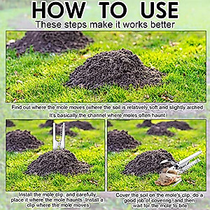 Gopher Trap Easy Setup Scissor Trap Reusable Mole Traps for Lawns Galvanized Metal Pest Control Traps for Gardens Farms Nurseries Field Outdoor Use, Silver Color (4 Pcs)