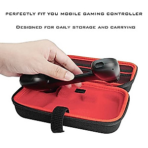 XORDING® Carrying Case Compatible with Backbone One, Nylon Hard Shell, Large Protective Carrying Case, with a Wristband, Keychain and net Pocket for Accessories (Black/Red)