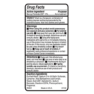 Replenix BP 10% Acne Wash + Aloe Vera, Oil-Free Benzoyl Peroxide Face Cleanser with Medical-Grade Ingredients for Acne-Prone Skin (6.7 fl. oz)