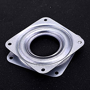 4 Pieces 3 Inch Square Lazy Susan Turntable Bearings Rotating Bearing Plate with 150 Pound Capacity, 5/16 Inch Thick (Silvery)