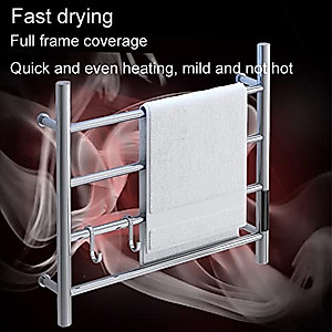 Electric Heating Bathroom Towel Rack Perforated 304 Stainless Steel Bright Intelligent Drying Electric Towel Rack,Silver