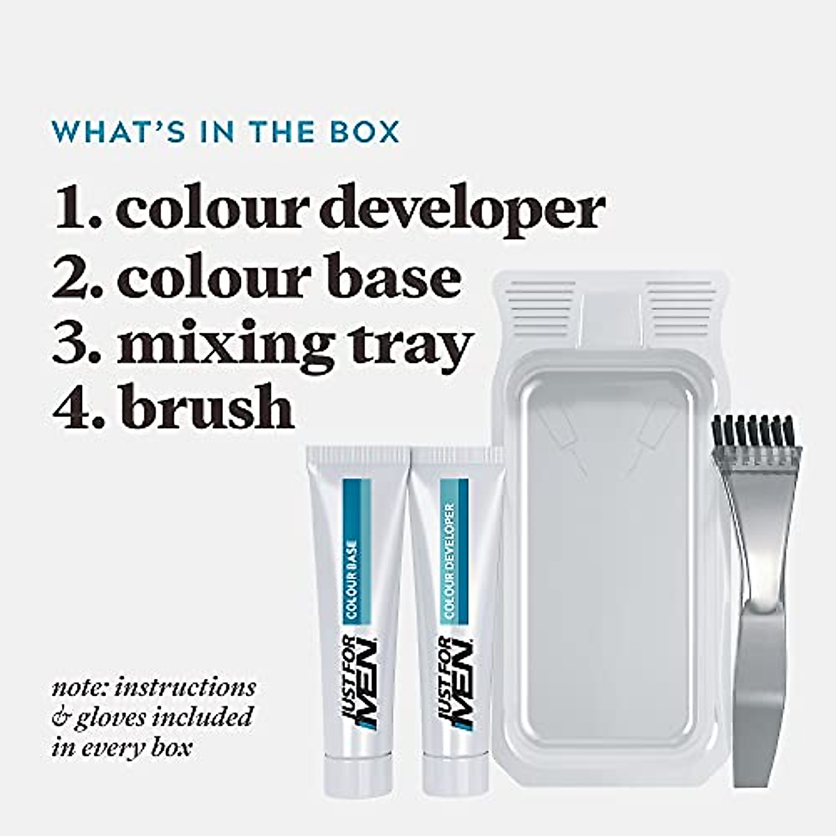 Just For Men Moustache & Beard M45 - Dark Brown Black Dye, Eliminates Grey For a Thicker & Fuller Look With An Applicator Brush Included – M45