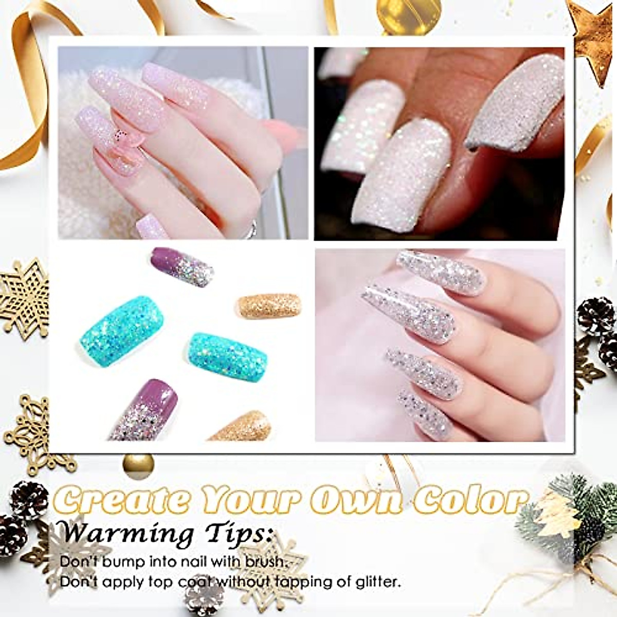 Ceya Holographic Ultra Fine Glitter Powder, 3.5oz/ 100g Iridescent White Craft Glitter Powder 1/128” 0.008” 0.2mm Nail Glitter for Epoxy Resin DIY Craft Tumblers Painting Scrapbooking Christmas Decor