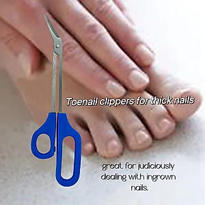 Nail Clippers, Long Handled Toenail Scissors Clippers for Seniors Thick Toenails Ingrown Toenail Clippers,8 Inch Toe Nail Clippers Adult Thick Nails Long Handle - Finger Scissor 2pc