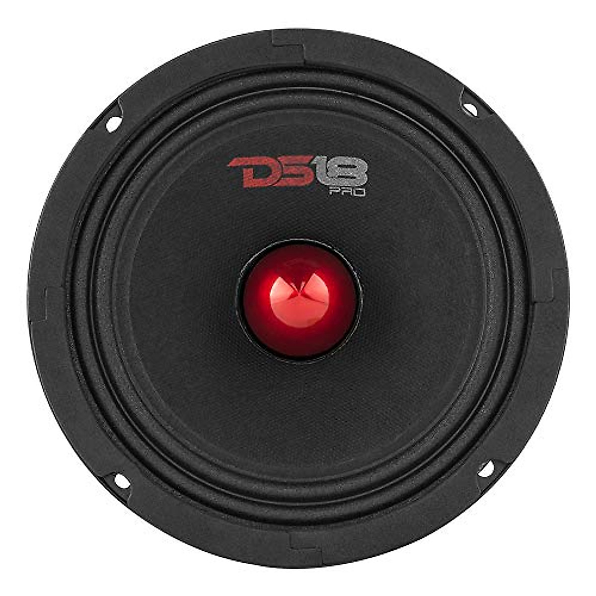 DS18 PRO-GM6.4B Loudspeaker - 6.5", Midrange, Red Aluminum Bullet, 480W Max, 4 Ohms,1.5" Kapton VC Premium Quality Audio Door Speakers for Car or Truck Stereo Sound System (1 Speaker)
