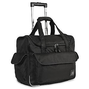 J World New York Donna Rolling Tote Bag on Wheels. Laptop Carry-On, Black (Measures 15 X 17 X 8.3 inches, Holds over 35 litres)
