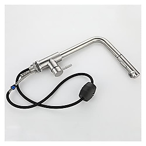 JEMITA Pull Out Kitchen Sink Faucet Silver Black Stainless Steel Single Handle Hot & Cold Mixer Tap Stream Sprayer Head Swivel Faucets (Color : Silver)