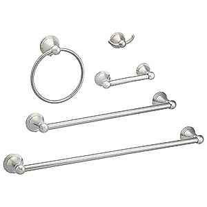 Amazon Basics AB-BR817-SN Bathroom Hardware Set, Variety Pack, 5 Piece, Satin Nickel