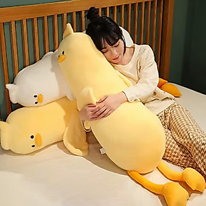 PEACH CAT Long Duck Plush Pillow Cute Duck Stuffed Animal Toy Gift for Kids Girls Boys Yellow 32.2&quot;