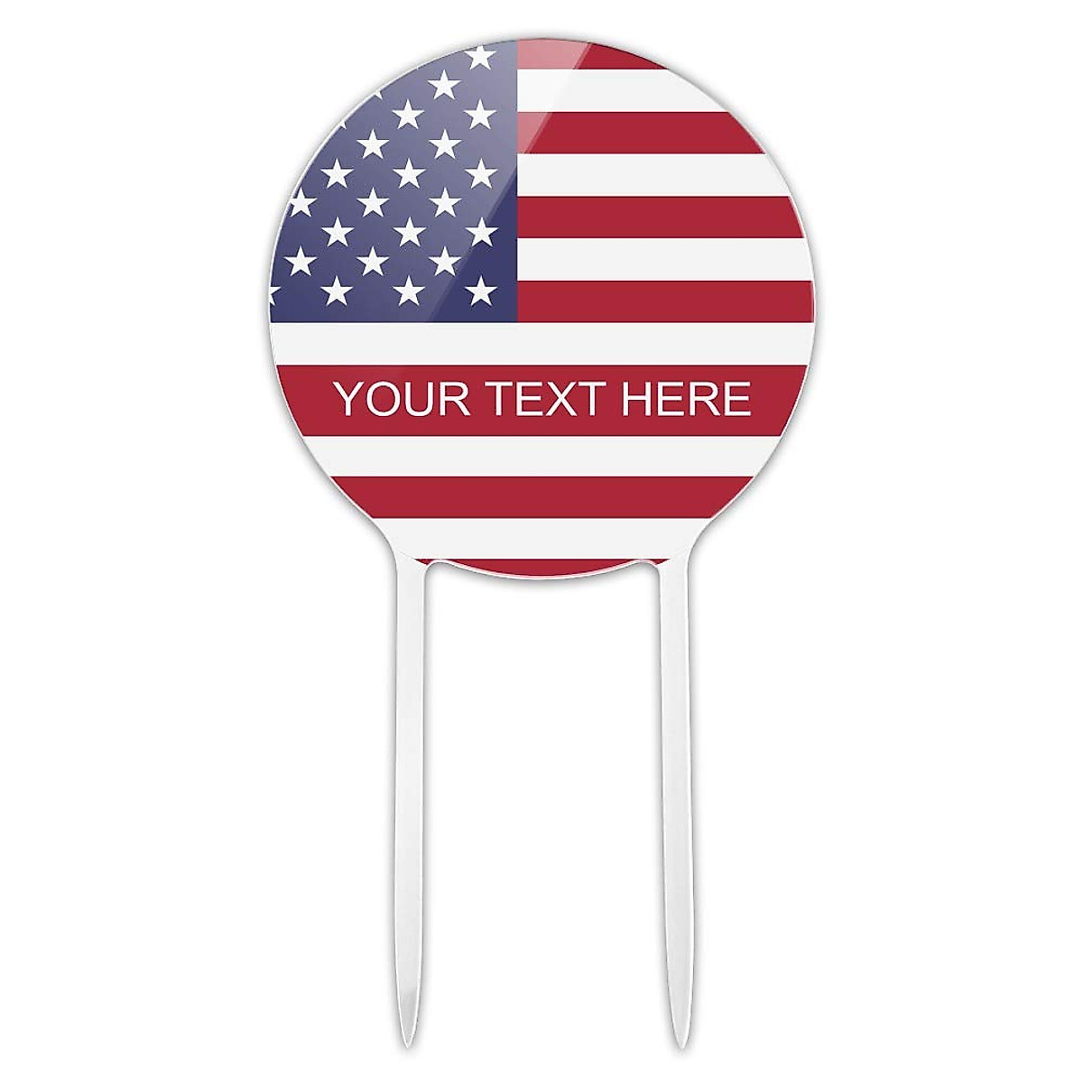 GRAPHICS & MORE Acrylic American USA Flag Personalized Custom Cake Topper Party Decoration for Wedding Anniversary Birthday Graduation
