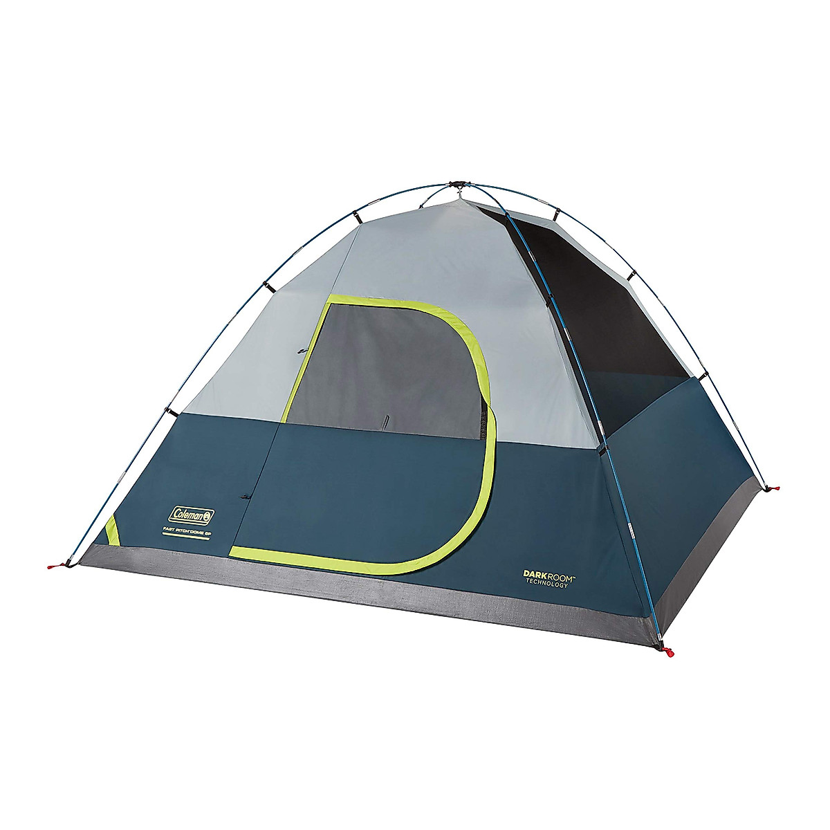 Coleman Camping Tent | 6-Person Dark Room Dome Camping Tent with Fast Pitch Setup, Blue