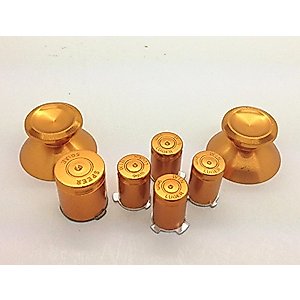 Gametown® Thumbsticks and Bullet ABXY&Guide Buttons for Xbox 360 Controllers Color Gold