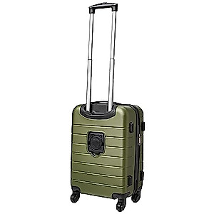 Wrangler Smart Luggage Set with Cup Holder and USB Port, Olive Green, 20-Inch Carry-On