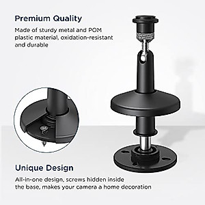 KIWI design Security Camera Mount Bracket, Universal Metal Wall Mount Fit for Ring, eufy, Wyze, Blink, Arlo, and VR Rift Sensor, Vive/Valve Index Base Station Easy to Install (3 Pack, Black)