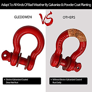 Gledewen Front Tow Hooks Mounting Bracket, with 3/4" D Ring Shackle (2 Pack), with 7/8" Screw Pin and Shackle Isolator & Washers Kit, Compatible with 2009-2021 Toyota Tacoma