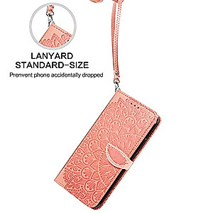 ONV Wallet Case for OnePlus N20 -Solid Color Emboss Feather Flip Phone Case with Strap Card Slot Magnet Leather Shell Flip Stand Cover for OnePlus N20 [MZY] -Orange