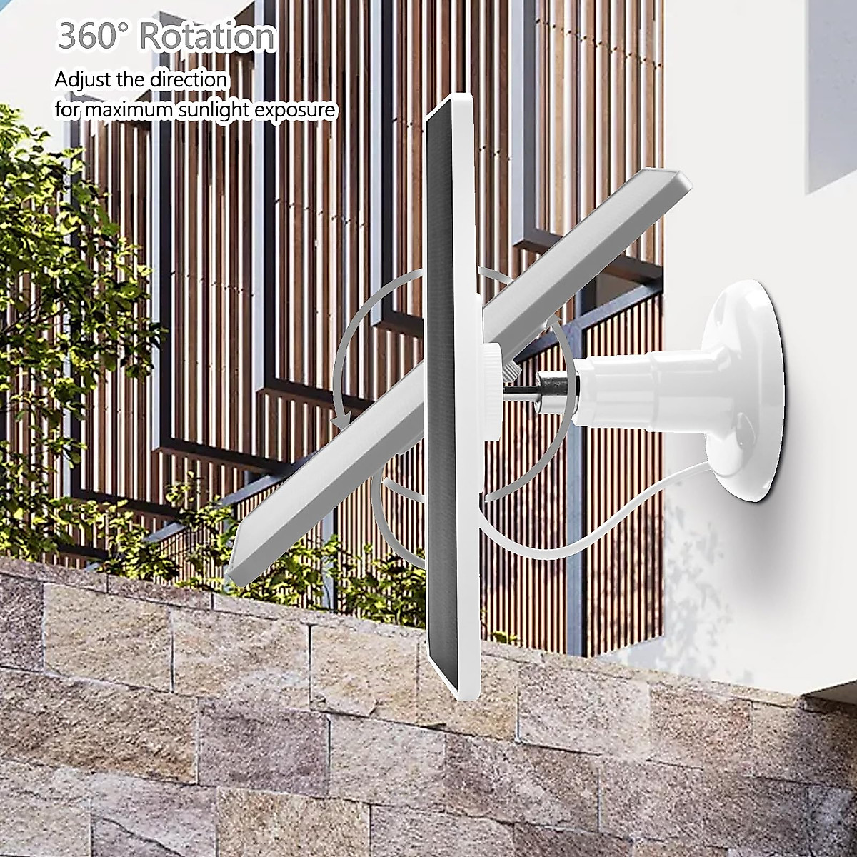 3-Pack Solar Panel Charger Fit for Eufycam 2C/2C Pro/E40/E20/2/2 Pro/E Camera Micro USB & Type C Port Charging 10FT Cable Wall Mount Weatherproof