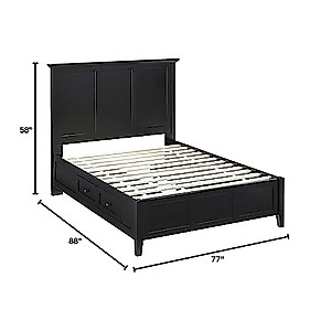 Modus Furniture Solid Wood 2-Side Storage Bed, California King, Paragon - Black