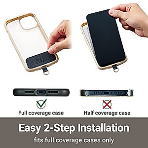 ELECOM Cell Phone Lanyard Chain Type with Strap Connected Sheet, Length Adjustable, Compatible with iPhone and Android, White P-STSDH2CHWH