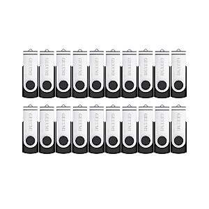 Flash Drive 2GB USB 2.0,20 Pack Swivel Memory Stick GEEUMI Bulk Thumb Drive,Pen Drives Jump Drive for Data Storage, File Backup(20 Pack,Black)