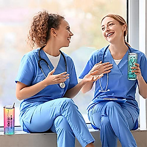 Personalized 20 oz Nurse Tumbler with Straw Lid, 10 Designs & 25 Colors, Nurse Gifts for Women, Custom Nurse Appreciation Gifts, Nurse Graduation Gift, 3 Piece Set