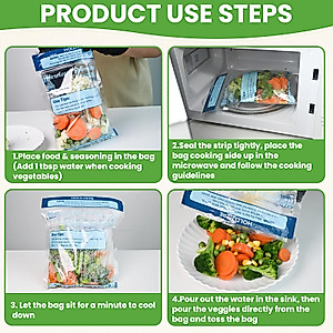 20 Pack Steam Cooking Bags, Steam Food Storage Bags, Microwave Steamer Bags for Vegetables, Seafood and Meat, Microwave and Freezer Safe