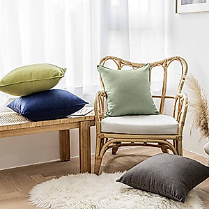 Home Brilliant Sunbrella Outdoor Throw Pillows for Patio Furniture Waterproof Decorative Pillow Covers 20x20 Inch, 50x50cm, Set of 4, Sage Green