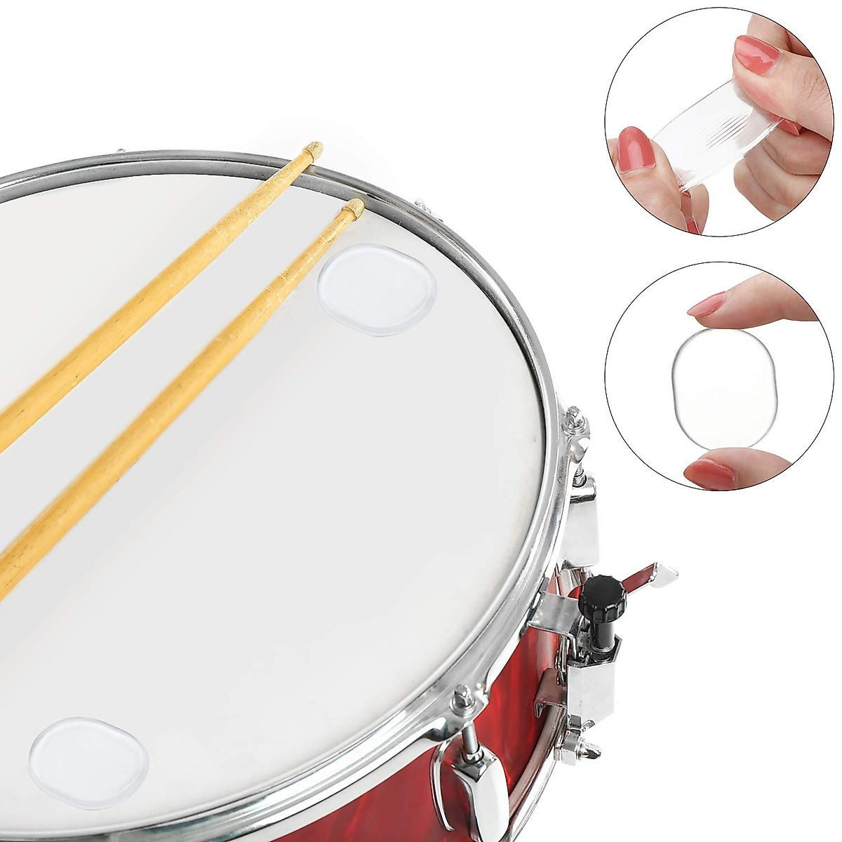 Fiada 30 Pieces Drum Dampeners Gels Silicone Gel Pads Soft Drum Dampeners for Drums Cymbals Tone Control (Transparent White)
