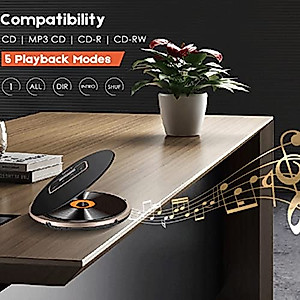 ZLDGYG Bluetooth Portable CD Player LCD Display Anti-Skip Shockproof Car Stereo AUX MP3 Player Replacement for Earphone CD Playe
