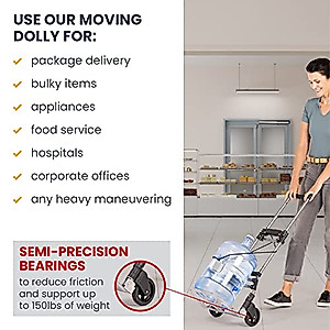 HaulPro-COLAPSA Cart Foldable Hand Truck Dolly - 5" Rubber Wheels Personal Dolly Cart - 150lb Capacity Dolly for Indoor Outdoor, Travel, Moving and Office Use | 40" Tall and 11" x 15" Wide Base