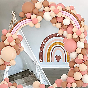 Boho Balloon Garland Blush Nude Dusty Pink Brown White Sand Long Twisting Balloons Arch Kit for Baby Shower Rainbow Birthday Party Decorations