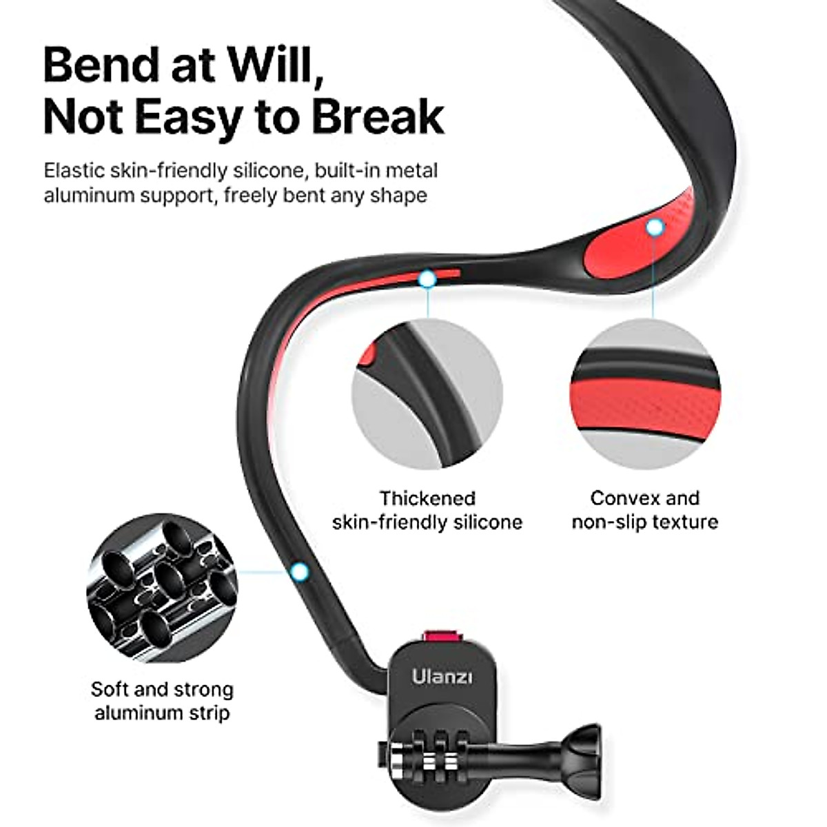 ULANZI Go-Quick II Neck Mount for GoPro Magnetic Necklace Holder, Camera POV Mount Compatible with GoPro Hero11/10/9/8/7/6/5/4/MAX, AKASO, DJI Osmo Action, Insta360 and Most Action Cameras