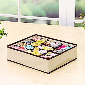 CustomyLife Drawer Organizer Houseware Closet Underwear Bra Divider Foldable Non Woven Set 4 pcs (Grey)