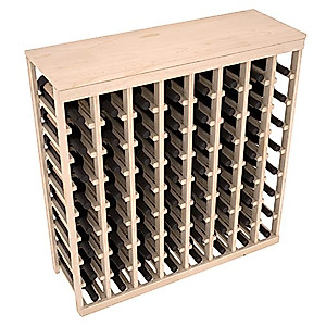 Wine Racks America® Living Series Table Top Wine Rack - Durable and Modular Wine Storage System, Pine Unstained - Holds 64 Bottles
