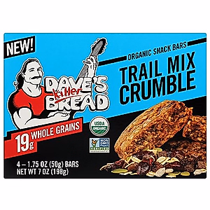 Dave's Killer Bread Organic Snack Bar, Trail Mix Crumble, 19g Whole Grains, No Artificial Ingredients or Preservatives, Kosher, USDA Certified Organic, Non-GMO, 4 Count, 7 Ounce (Pack of 6)