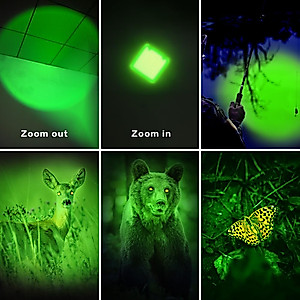 RaySoar (Pack of 4) 4 Color Light Single Mode Flashlight: Red Light Flashlight, Green Light Flashlight, Blue Light Flashlight, Cool White Light Flashlight for Night Observation, Hunting, Fishing