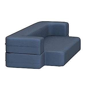 MAXDIVANI WOTU 10 Inch Folding Sofa Bed Couch Full Size Memory Foam Mattress Convertible Sofa Floor Couch Sleeper Sofa Foam L75*W54*H10, Dark Blue