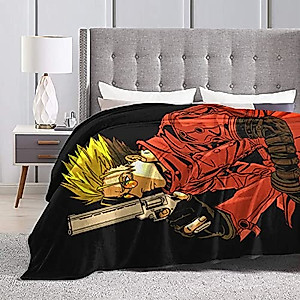 Trigun VASH The Stampede Soft Flannel Fleece Blanket Plush Fuzzy Throw Blankets for Bed Couch Living Room 60"x50"