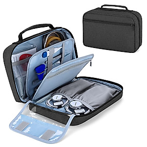 Damero Carrying Case for 2 Stethoscopes, Portable Stethoscope Case Compatible with 3M Littmann/ADC/Omron Stethoscope, BP Cuffs and Other Accessories, Black