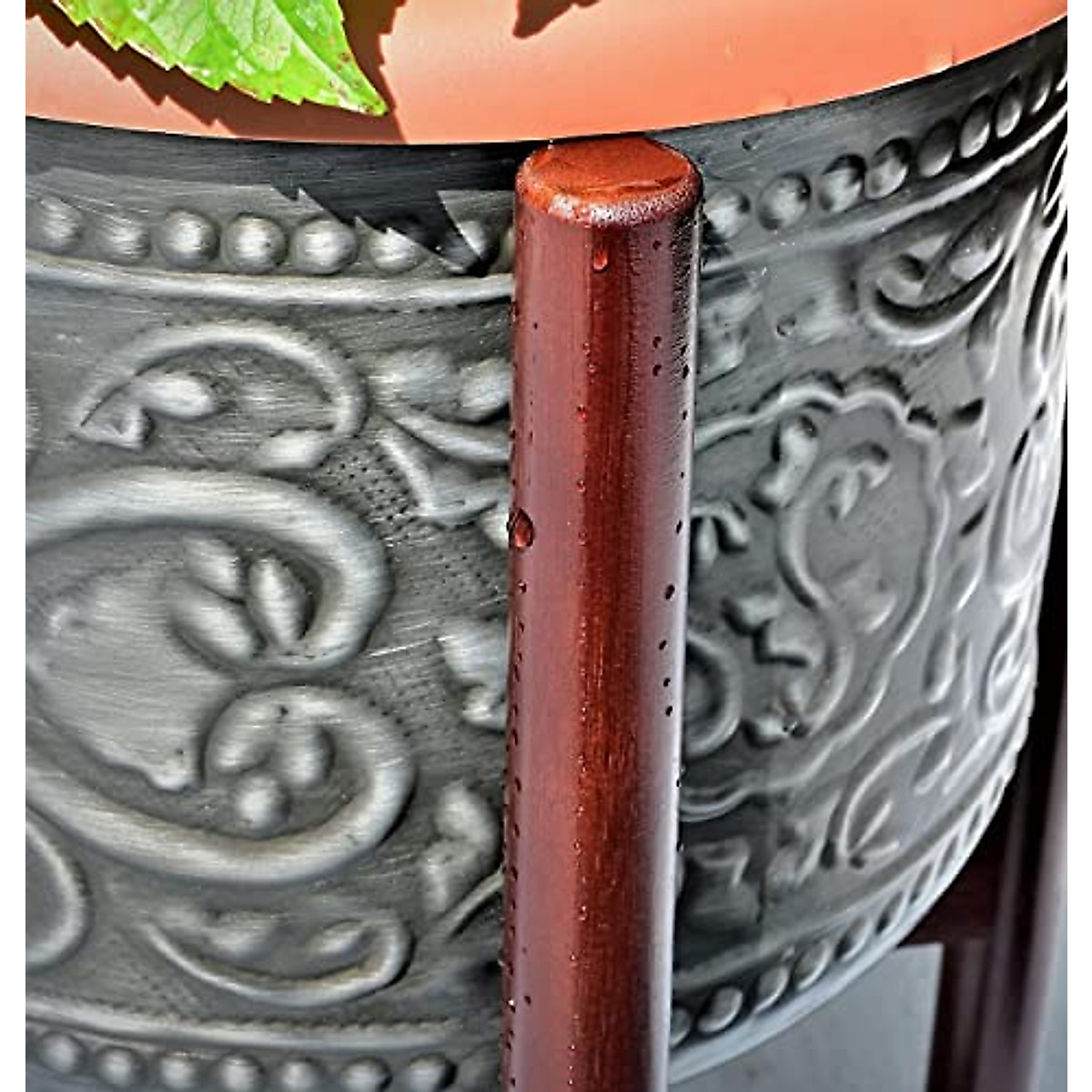 ZPirates Wood Plant Stand for Indoor and Outdoor - Adjustable Width (up to 12 Inches) for Small Medium and Large Planter Pots -14-inch Tall