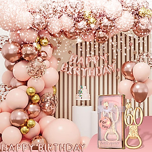 24 boxes of rose gold themed 60th birthday bottle openers favored for 60th golden wedding party gifts 60th birthday party souvenirs or party decorations (60th)