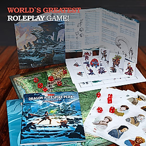 Dungeons and Dragons Essentials Kit - Starter Set Extra 6 Dice Sets, Flannel Bags, Master Screen, Figures, New Heroes, Dice Guide, Statistic Sheets - DND 5th Edition Rolling Board Game