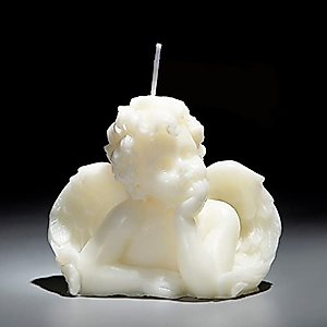 Nuanchu 2 Pieces Angel Candle Soy Scented Candle Wax Vegan Candle Cute Decorative Candle White Angel Candle Cake Candle Handmade Aesthetic Candle for Home Decor Bedroom Bathroom Wedding
